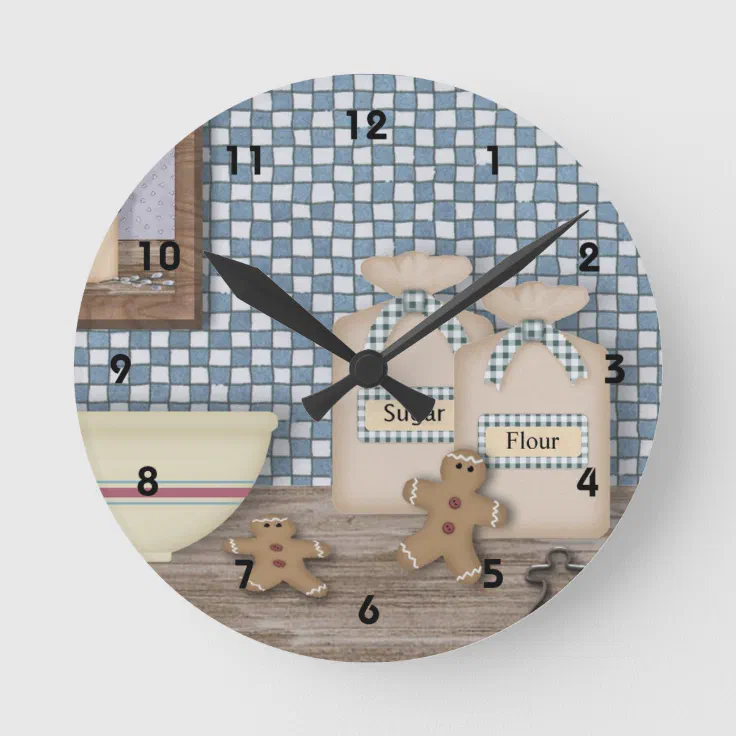 Baking Gingerbread Wall Clock | Zazzle