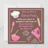 Baking or Cooking Party Invitation Card | Zazzle