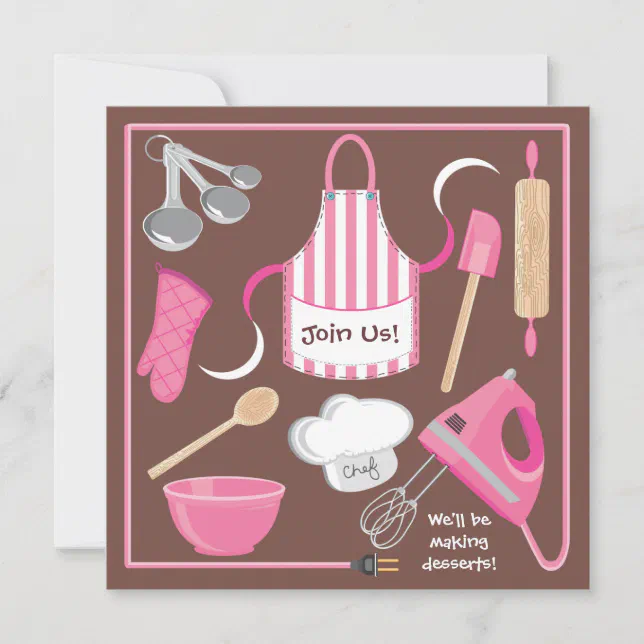 Baking or Cooking Party Invitation Card | Zazzle