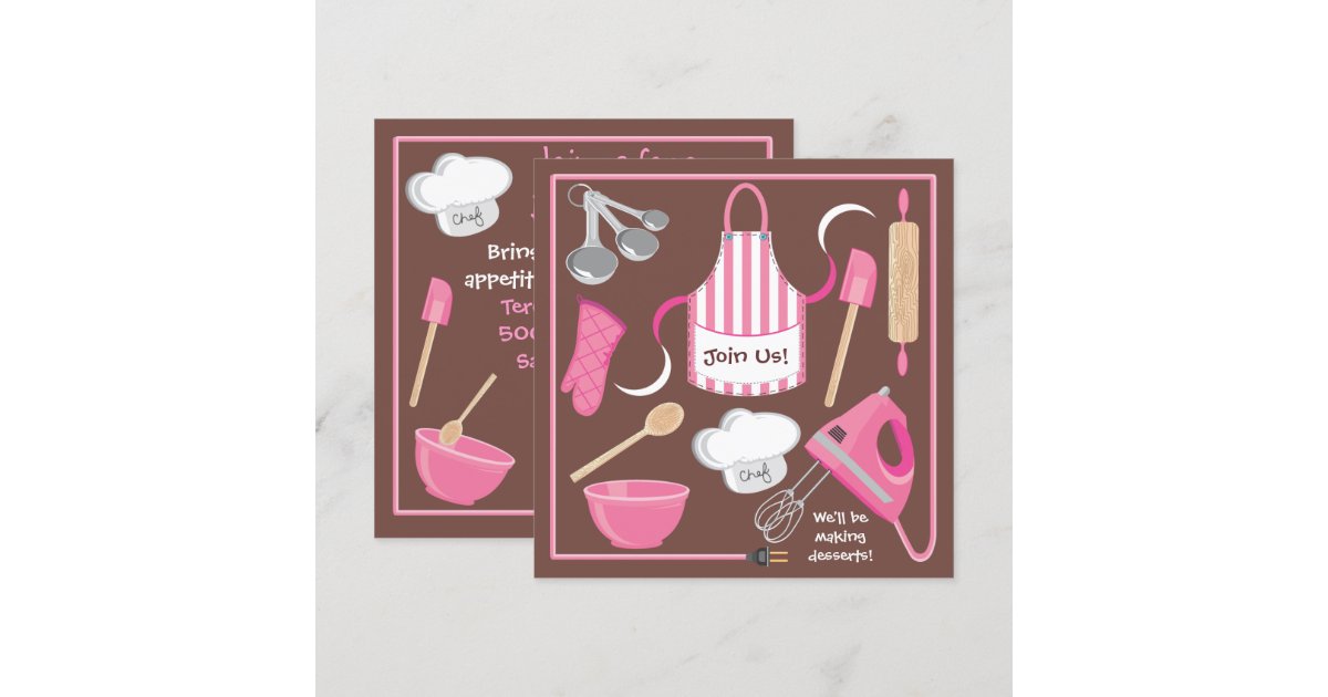 Baking or Cooking Party Invitation Card | Zazzle