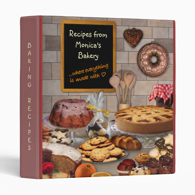 Baking Recipes Binder with your Name | Zazzle