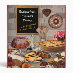 Baking Recipes Binder with your Name | Zazzle
