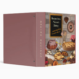 Baking Recipes Binder with your Name | Zazzle