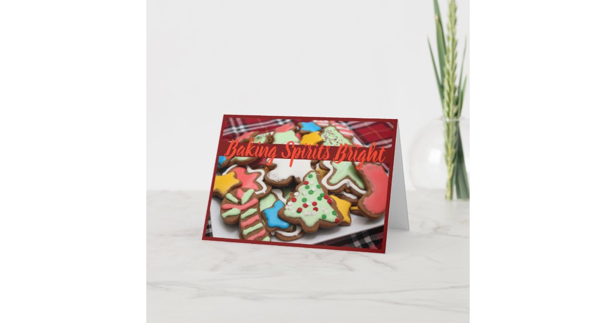 Baking Spirits Bright Christmas Cookie Card | Zazzle