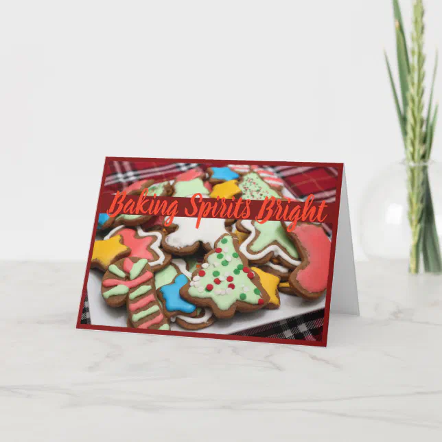 Baking Spirits Bright Christmas Cookie Card | Zazzle