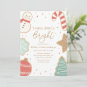 Baking Spirits Bright Christmas Cookie Exchange Invitation | Zazzle