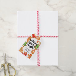 Baking Spirits Bright Christmas Cookie Gift Tags | Zazzle