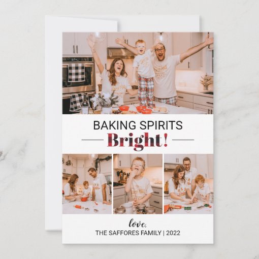 Baking Spirits Bright Holiday Christmas Photo Card | Zazzle