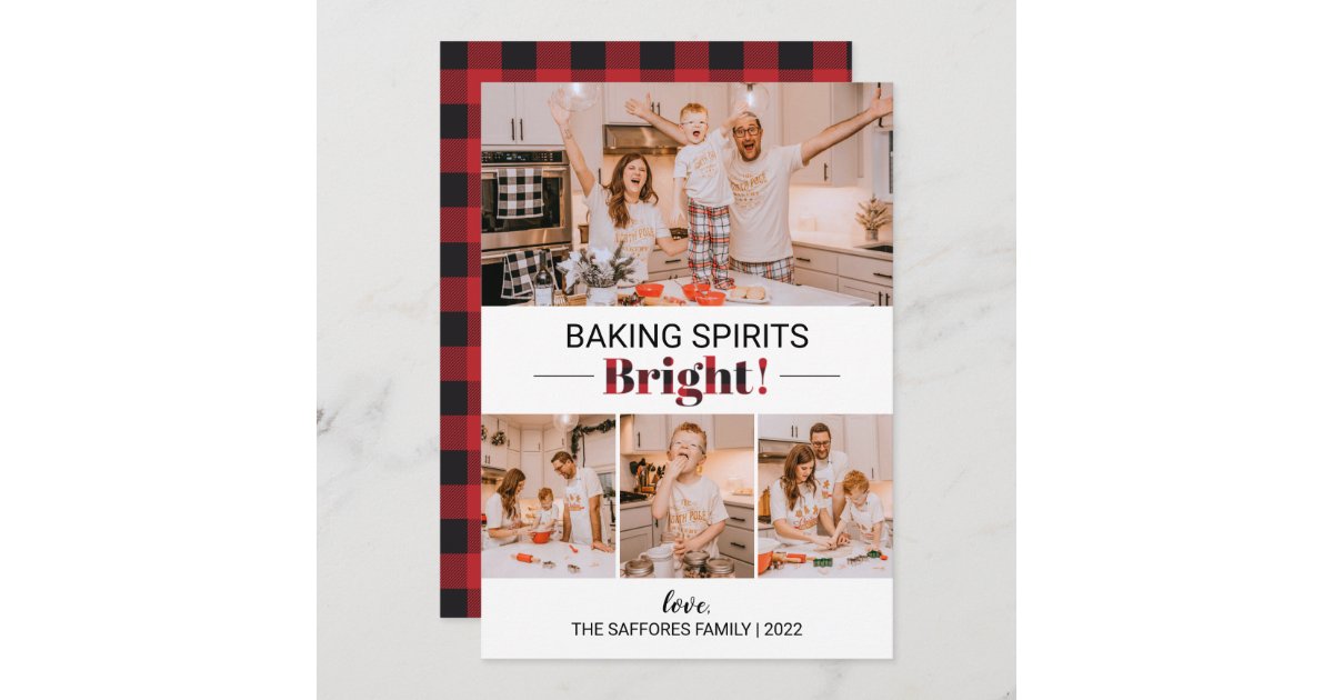 Baking Spirits Bright Holiday Christmas Photo Card | Zazzle