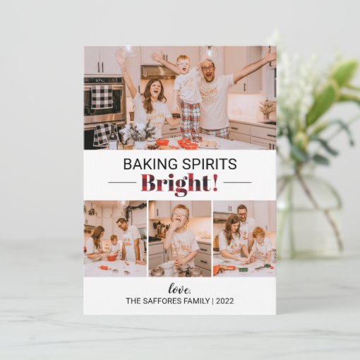 Baking Spirits Bright Holiday Christmas Photo Card | Zazzle