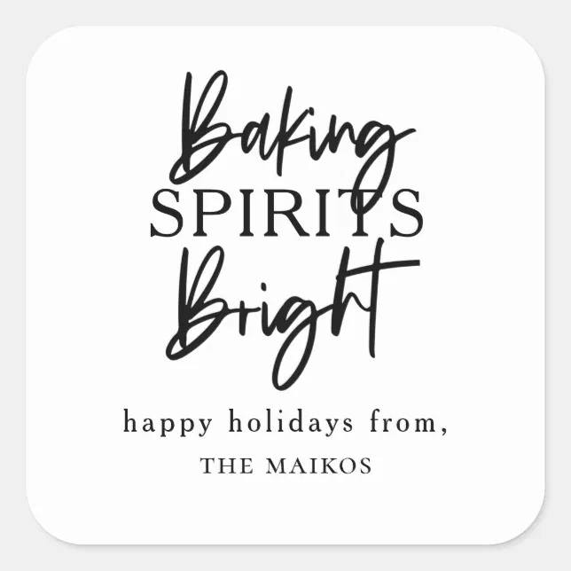 Baking Spirits Bright Holiday Square Sticker | Zazzle