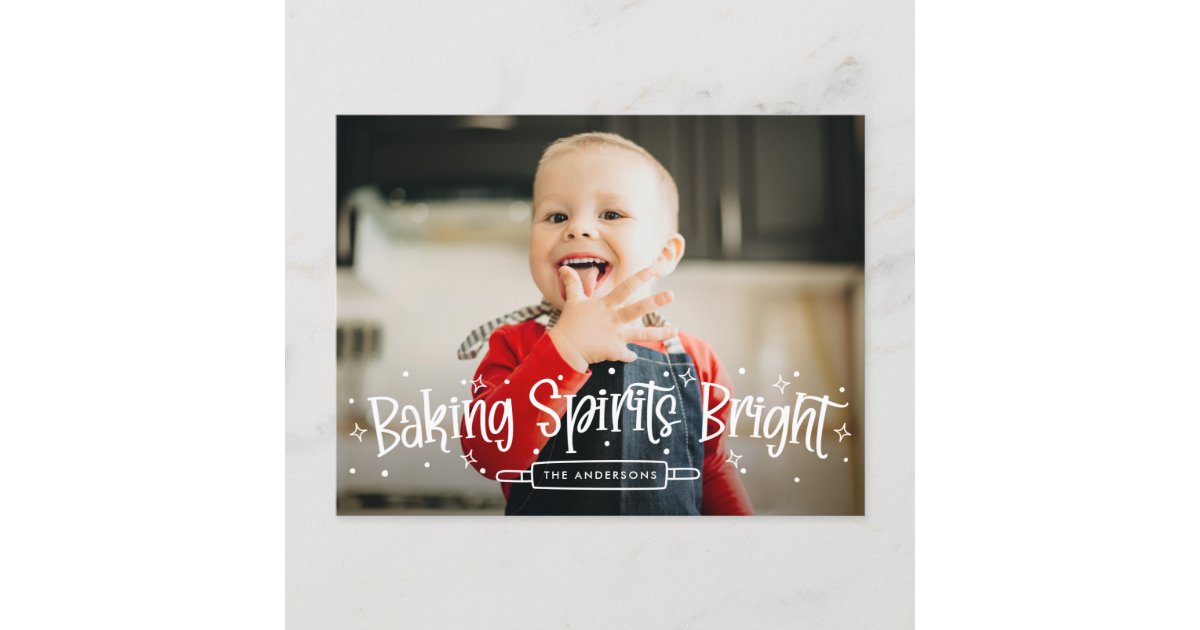 Baking Spirits Bright Photo Holiday Postcard | Zazzle