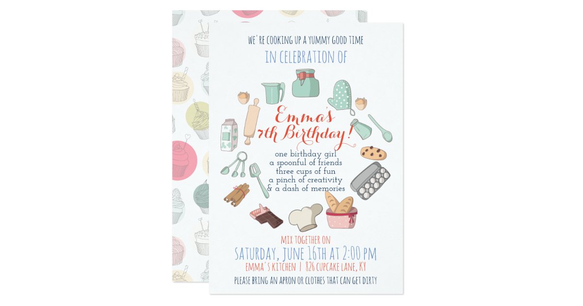 Baking Themed Party Invitations | Zazzle.com
