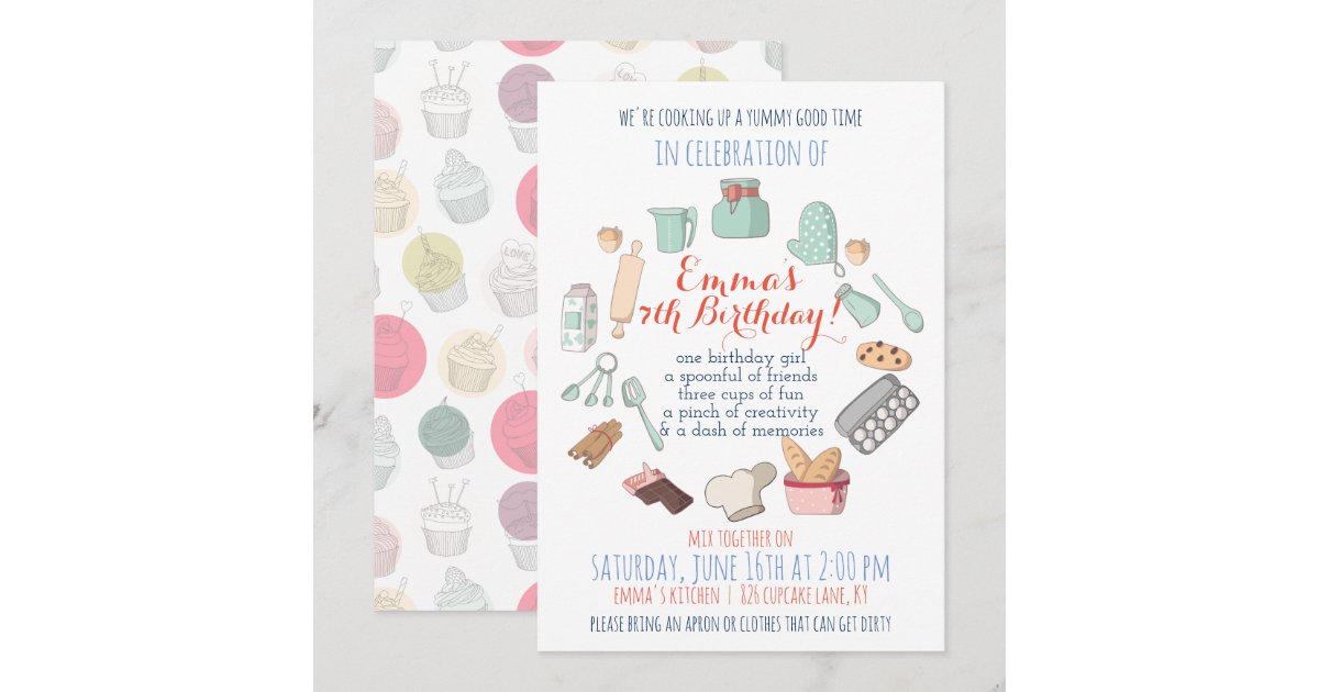 Baking Themed Party Invitations | Zazzle