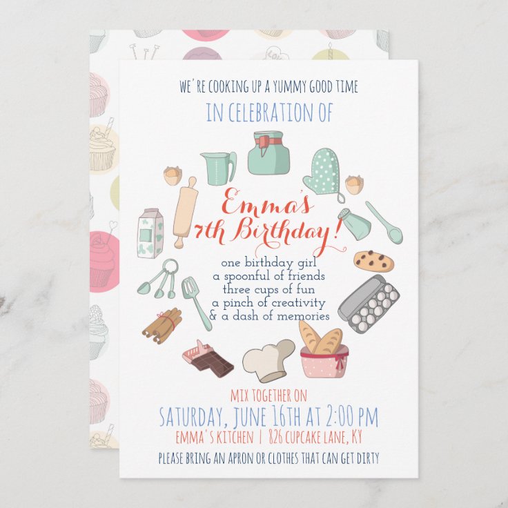 Baking Themed Party Invitations | Zazzle