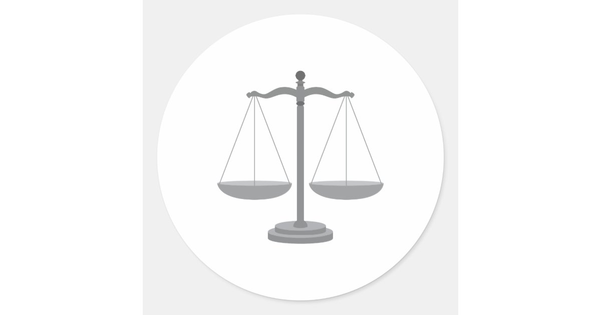 Balance Scale Classic Round Sticker | Zazzle