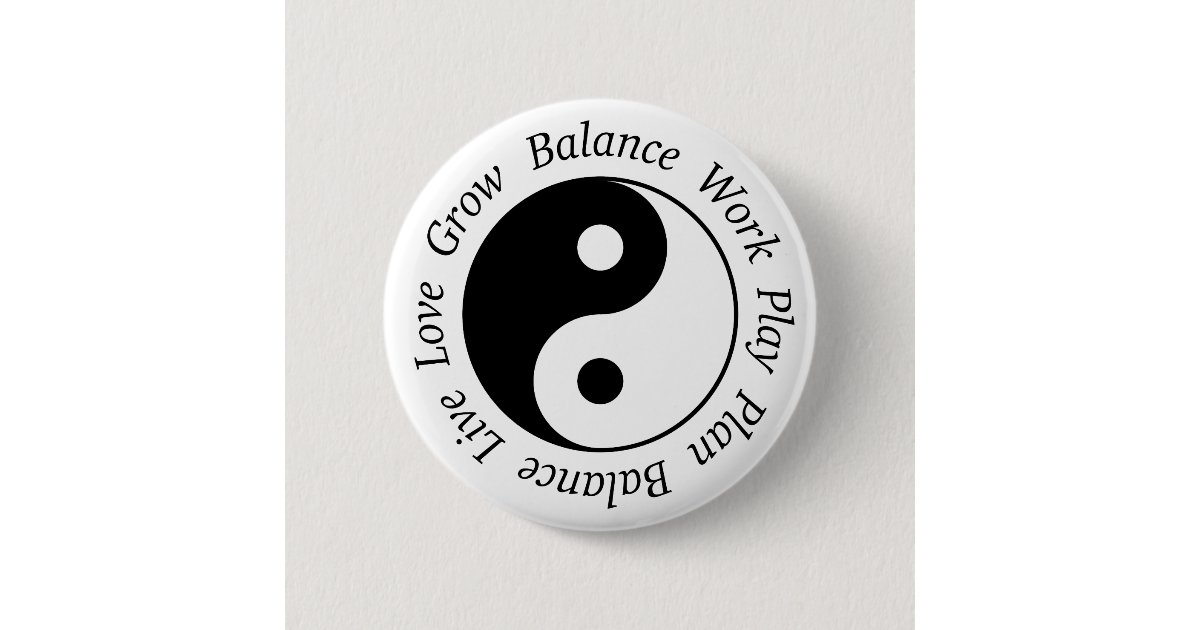 Balance Yin Yang Button | Zazzle
