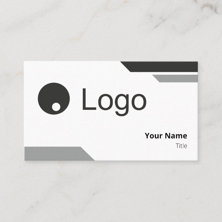 Balanced Grayscale Classic Dual Stripes Graphic Business Card | Zazzle