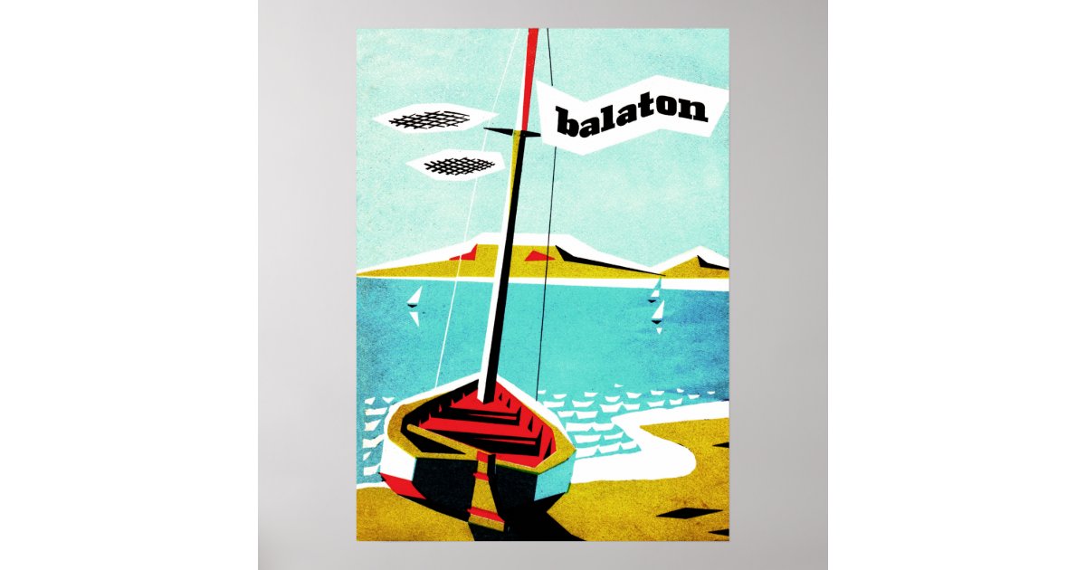 Balaton lake, fishing boat on the coast, Hungary Poster | Zazzle