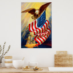 Bald Eagle 4th Of July poster 2 | Zazzle