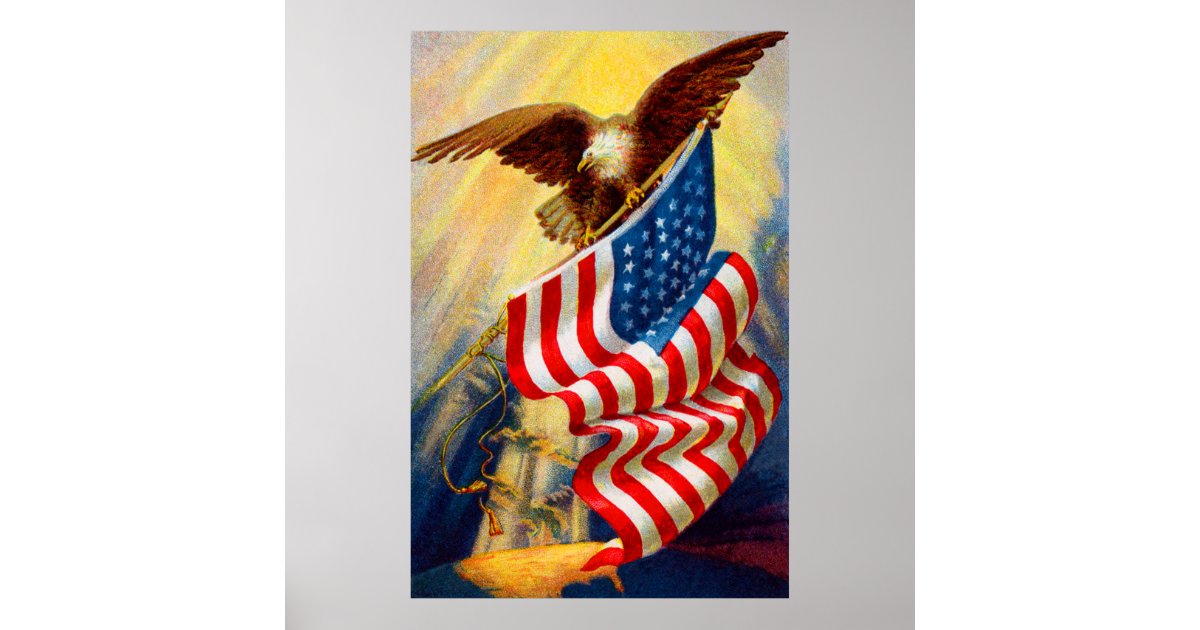 Bald Eagle 4th Of July poster 2 | Zazzle