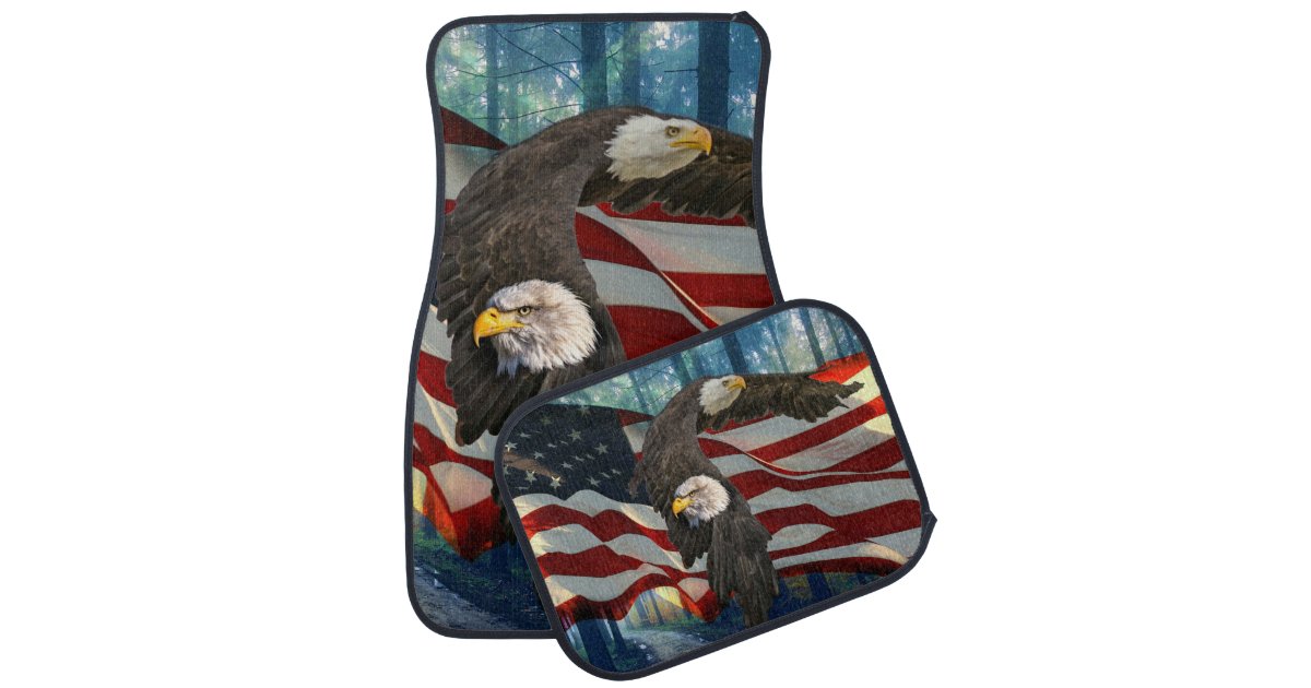 Bald Eagle American Flag Car Floor Mat | Zazzle