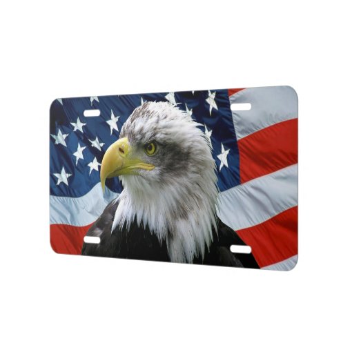 Bald Eagle American Flag License Plate | Zazzle