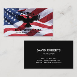 Bald Eagle American Flag Patriotic Military Business Card | Zazzle