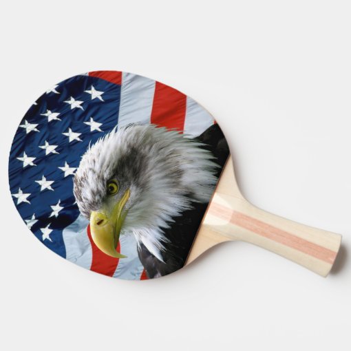 Bald Eagle and American Flag Ping Pong Paddle | Zazzle
