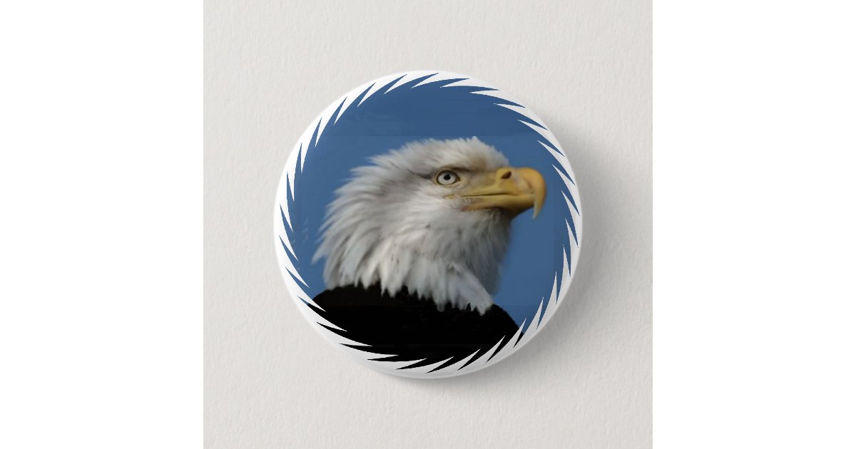 BALD EAGLE-BUTTON PINBACK BUTTON | Zazzle