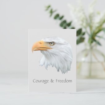 Bald Eagle Courage & Freedom customizable Postcard | Zazzle