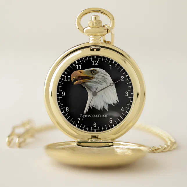 Bald Eagle elegant customizable Pocket Watch | Zazzle
