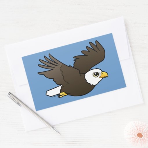 Bald Eagle in flight Rectangular Sticker | Zazzle