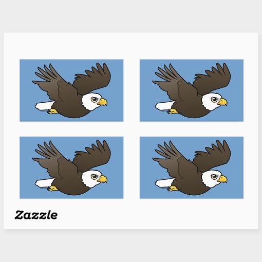 Bald Eagle in flight Rectangular Sticker | Zazzle