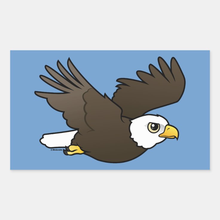 Bald Eagle in flight Rectangular Sticker | Zazzle