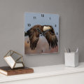Bald Eagle in flight Square Wall Clock | Zazzle