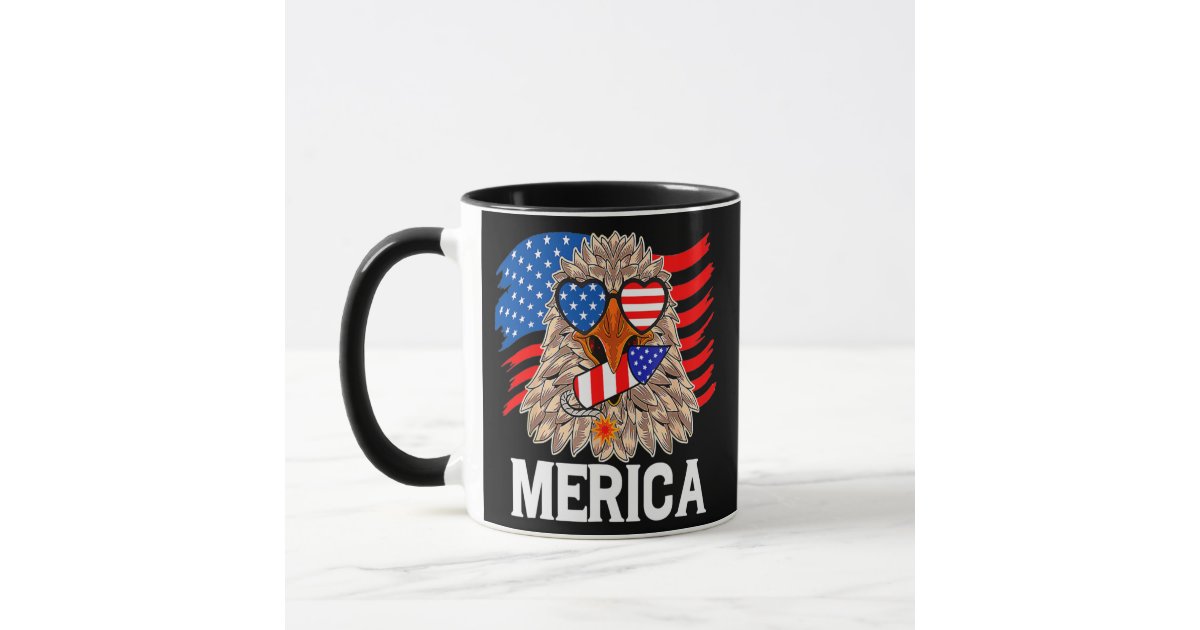 Bald Eagle Mullet 4th Of July American Flag Mug | Zazzle