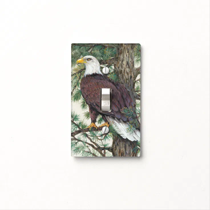 Bald Eagle on Branch Light Switch Cover | Zazzle