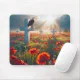 Bald Eagle On Military Cross With Poppies Mouse Pad | Zazzle
