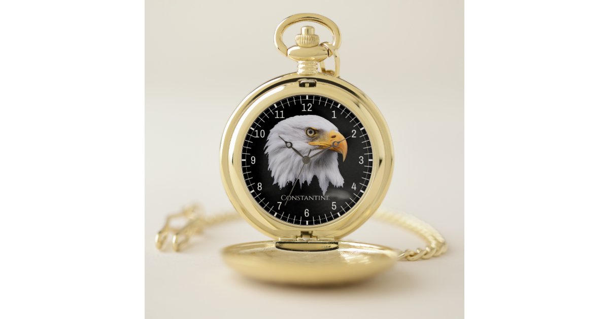 Bald Eagle one-of-a-kind customizable Pocket Watch | Zazzle
