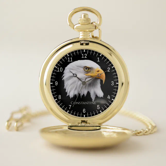 Bald Eagle one-of-a-kind customizable Pocket Watch | Zazzle
