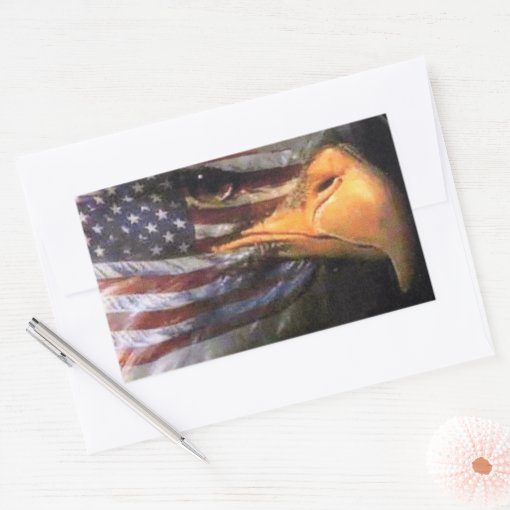 Bald Eagle - USA Flag Rectangular Sticker | Zazzle