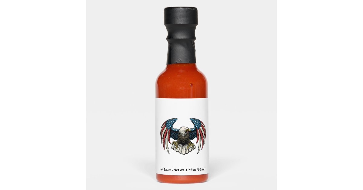 bald eagle with america flag col hot sauces | Zazzle