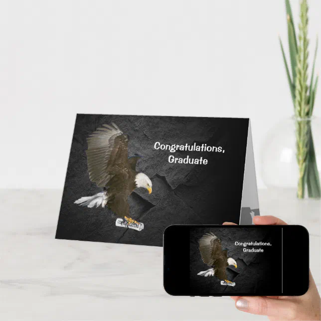 Bald Eagle with Graduation Diploma Card | Zazzle