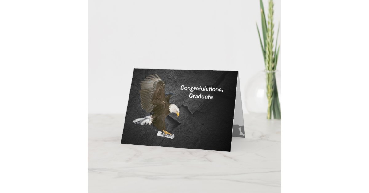 Bald Eagle with Graduation Diploma Card | Zazzle