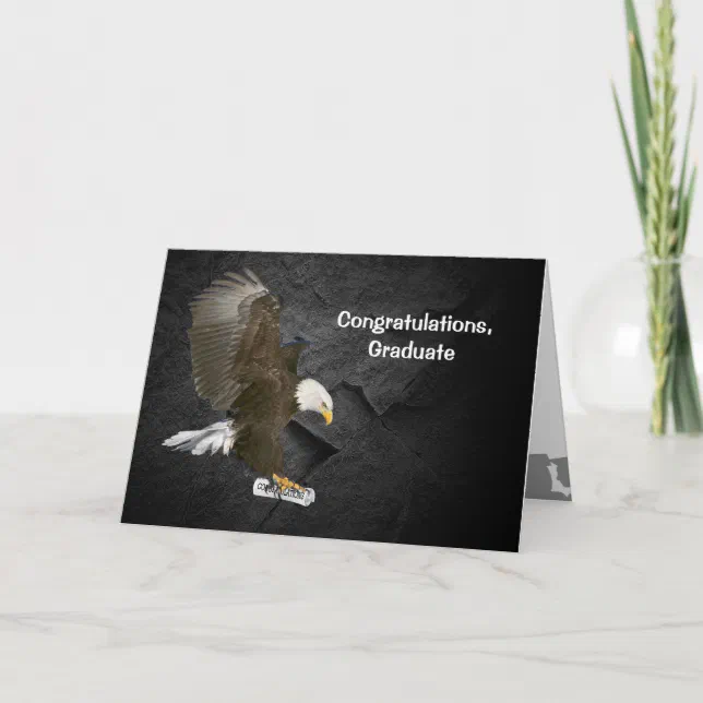 Bald Eagle with Graduation Diploma Card | Zazzle