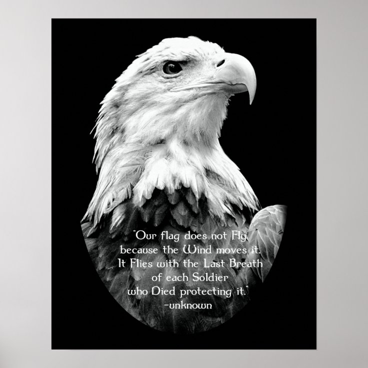 Bald Eagle with Patriotic Quote Poster | Zazzle