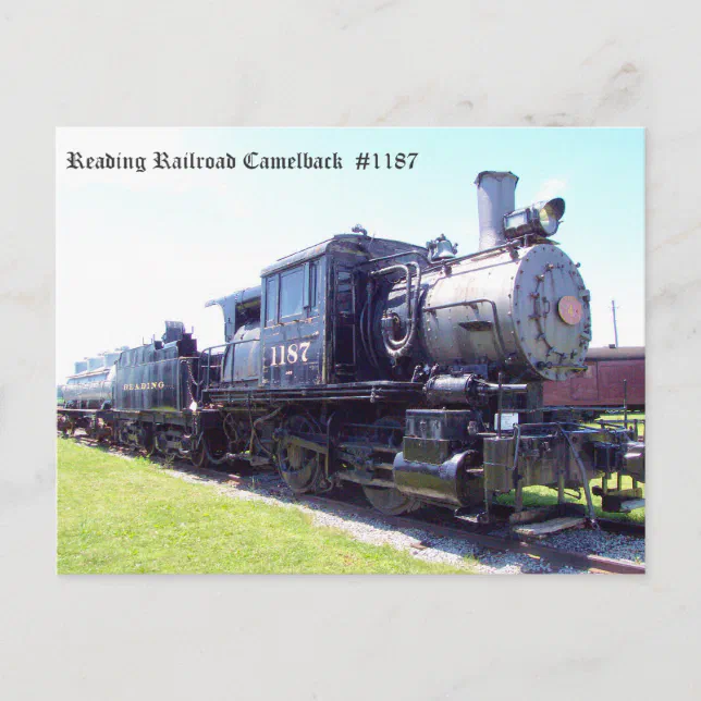 Baldwin Built Reading Railroad Camelback #1187 Postcard | Zazzle