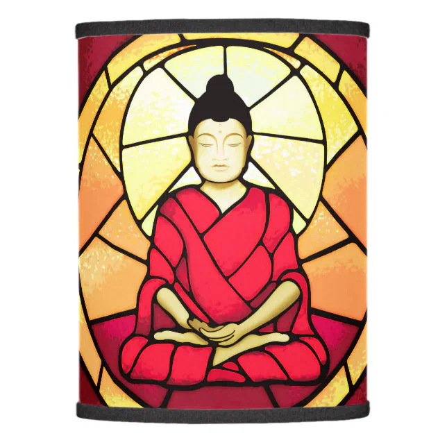 Bali buddha stain glass window lamp shade | Zazzle