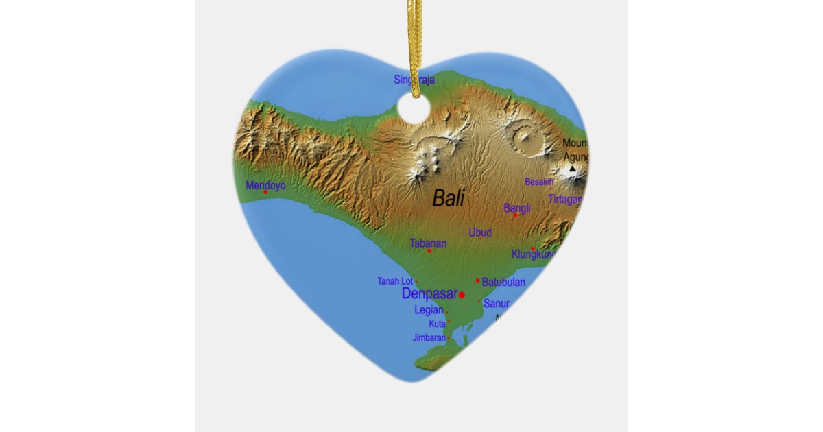 Bali Holliday Map Ceramic Ornament | Zazzle